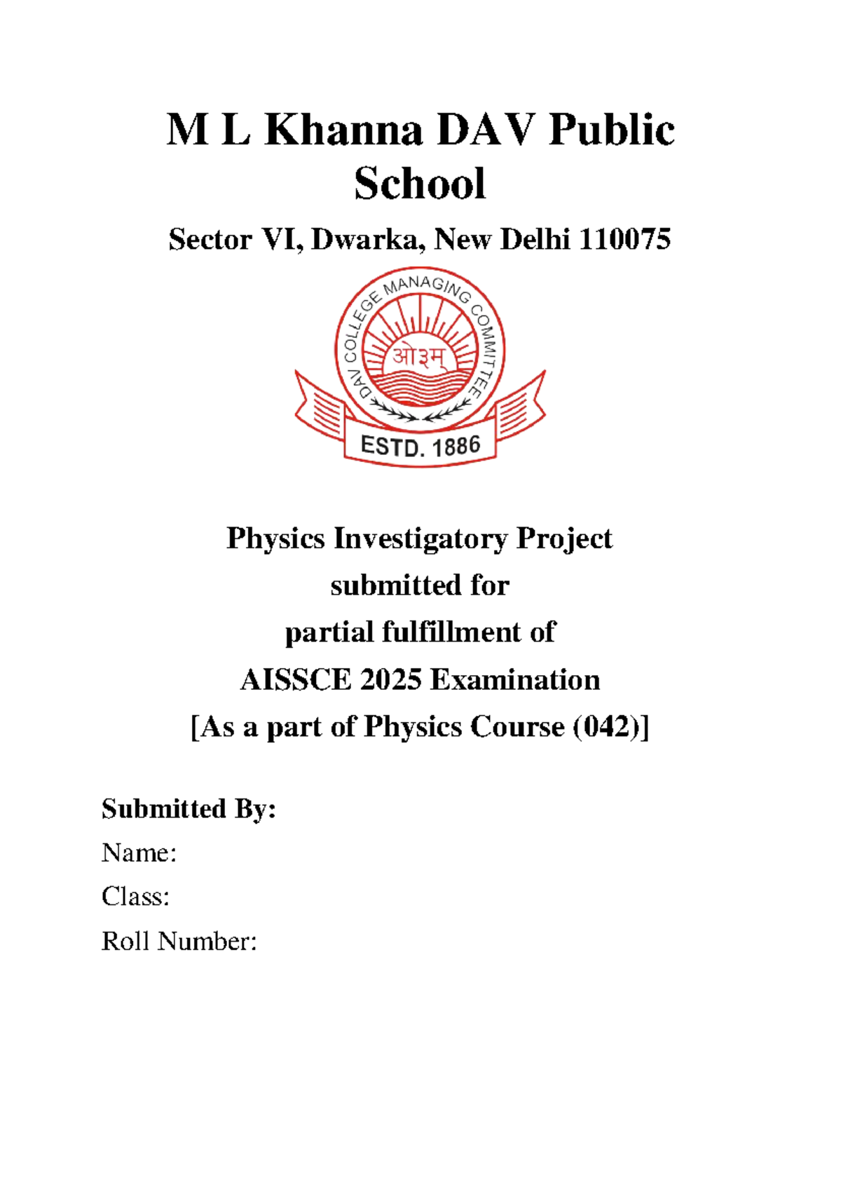 AkjajjaajajjKKakkKa - M L Khanna DAV Public School Sector VI, Dwarka ...