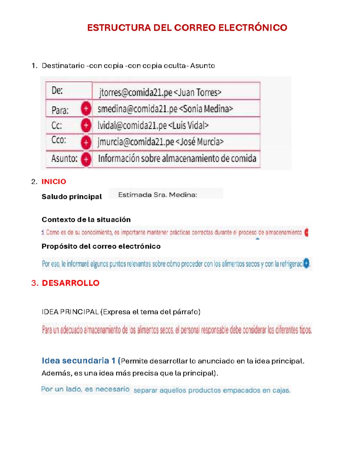 Correo electrónico - Estructura - ESTRUCTURA DEL CORREO ELECTRÓNICO 1 ...