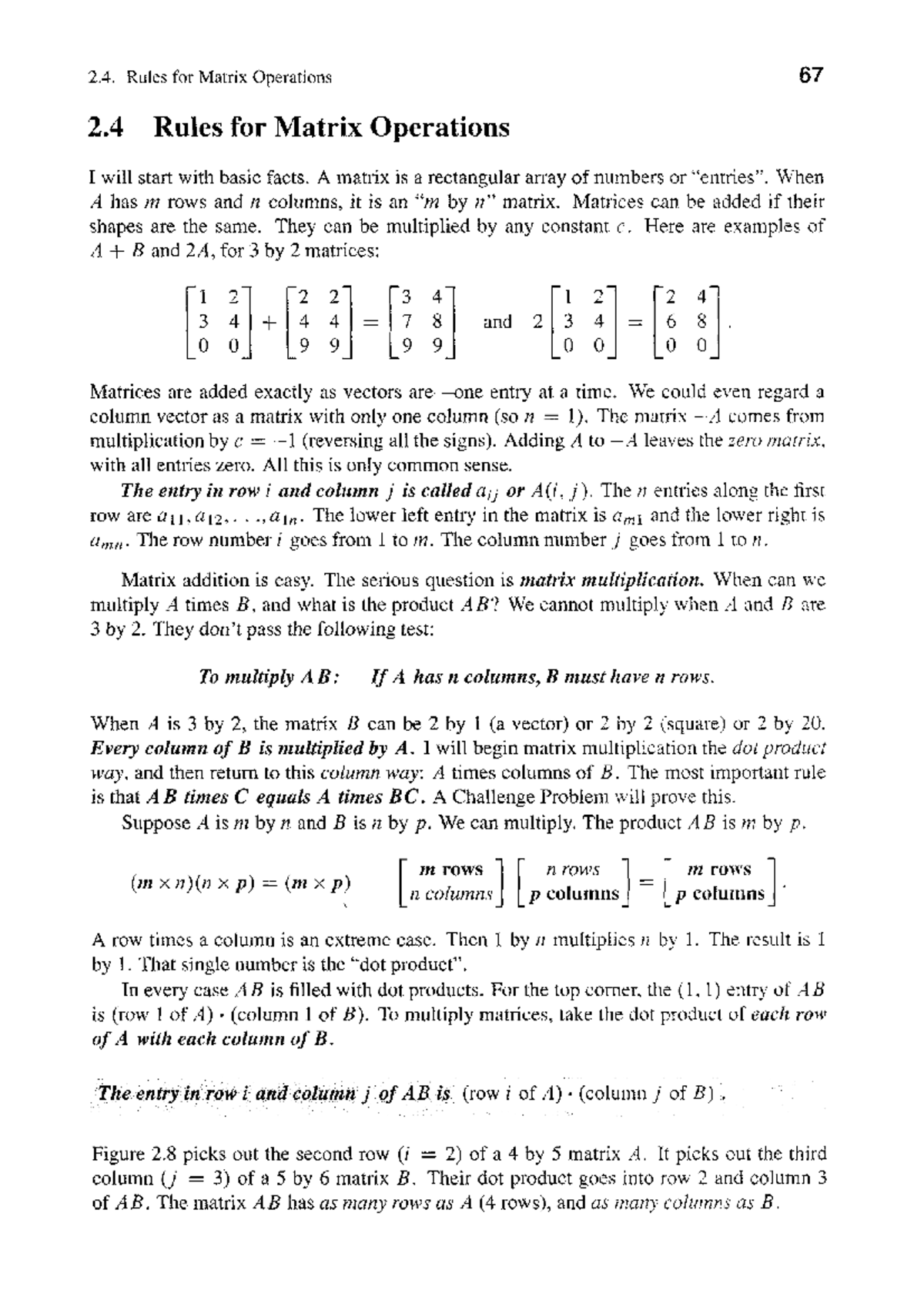 2.4. Matrix Operations Rules - Lecture Notes (MATH 2025) - Studocu