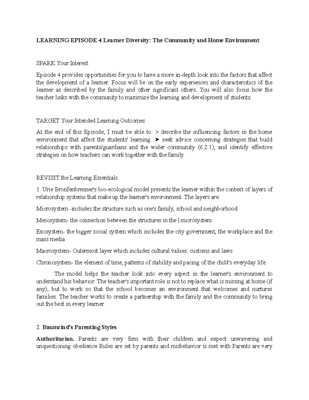 FS 1 Episode 4 - Factors Affecting Learner Development and Diversity ...