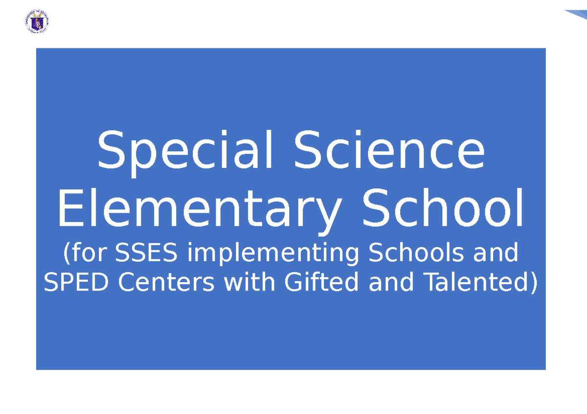 Elementary Science SSES Curriculum for Grades 1-3 (Special Science ...