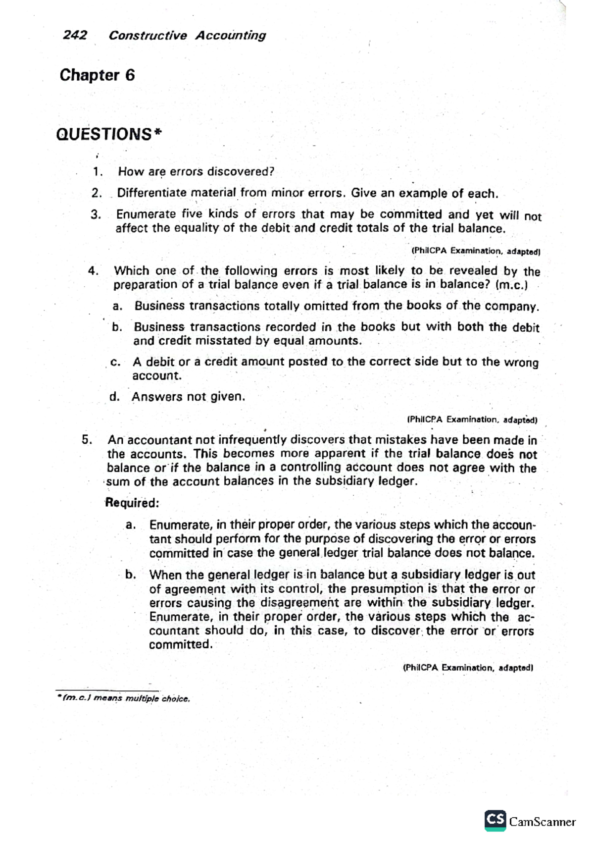 CS 242 Correction of Errors: Understanding and Resolving Accounting ...