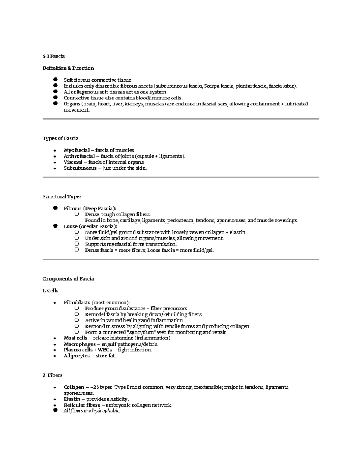 Fascia: Structure, Function, and Response to Physical Stress in ...