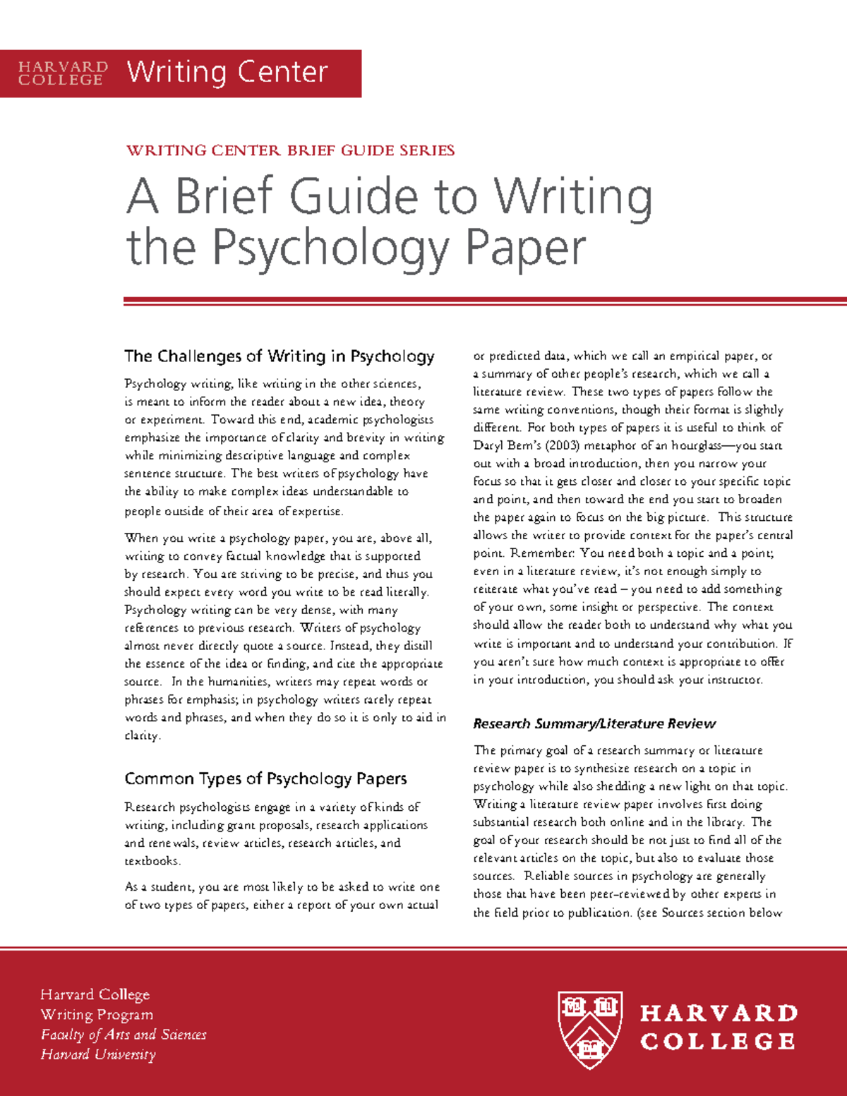 A Comprehensive Guide to Writing Psychology Papers (PSY 101) - Studocu
