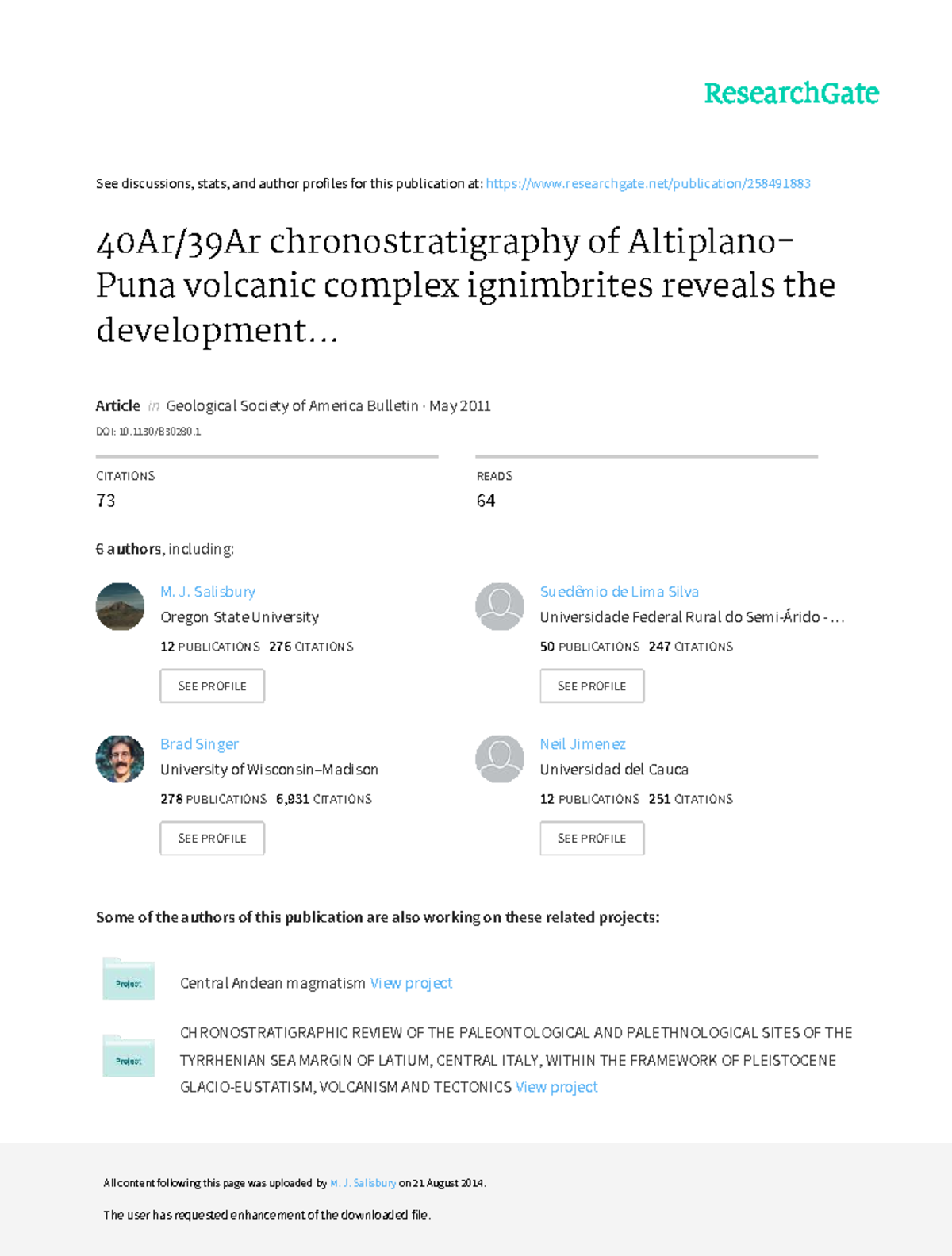 Chronostratigraphy of Altiplano-Puna Volcanic Complex Ignimbrites - Studocu