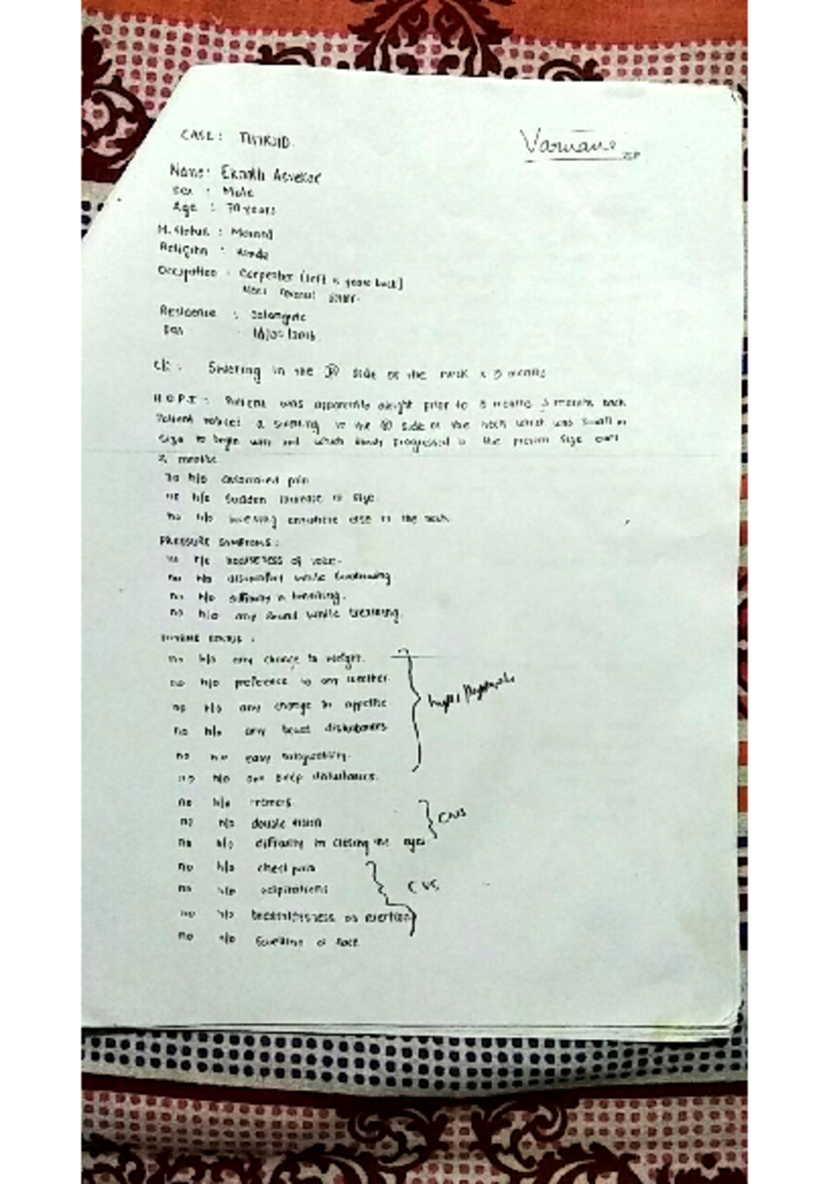 Thyroid Case Study & Management Plan (VP Case) - Studocu