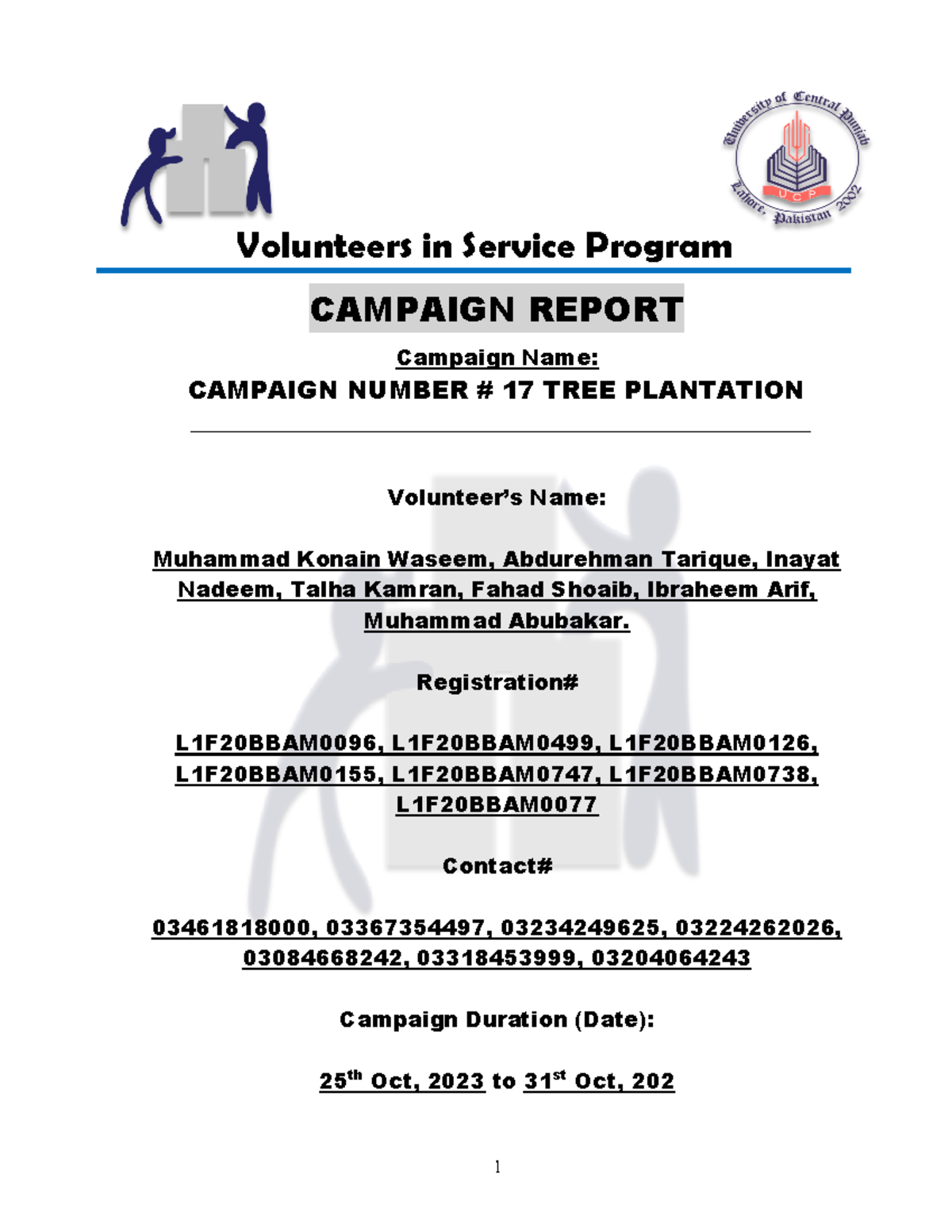 Campaign #17: Tree Plantation Report - Group 46 Activities Overview ...