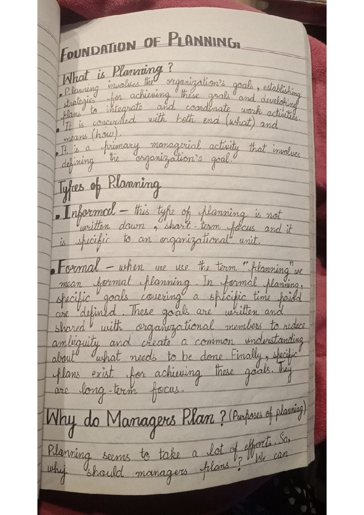 Foundations of Planning: Key Concepts and Managerial Insights - Studocu
