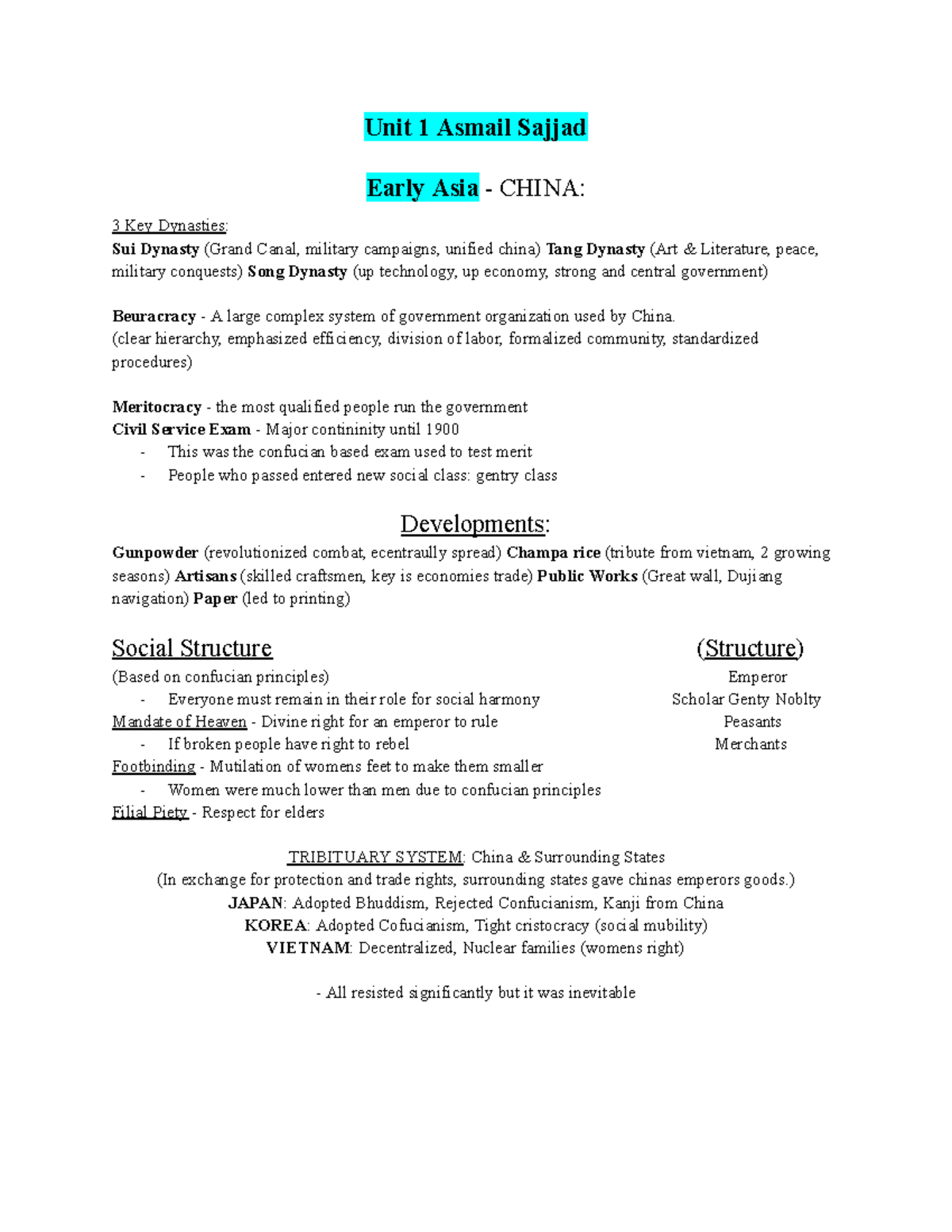 World History Overview: Key Themes and Events (APWH) - Unit 1 Asmail ...