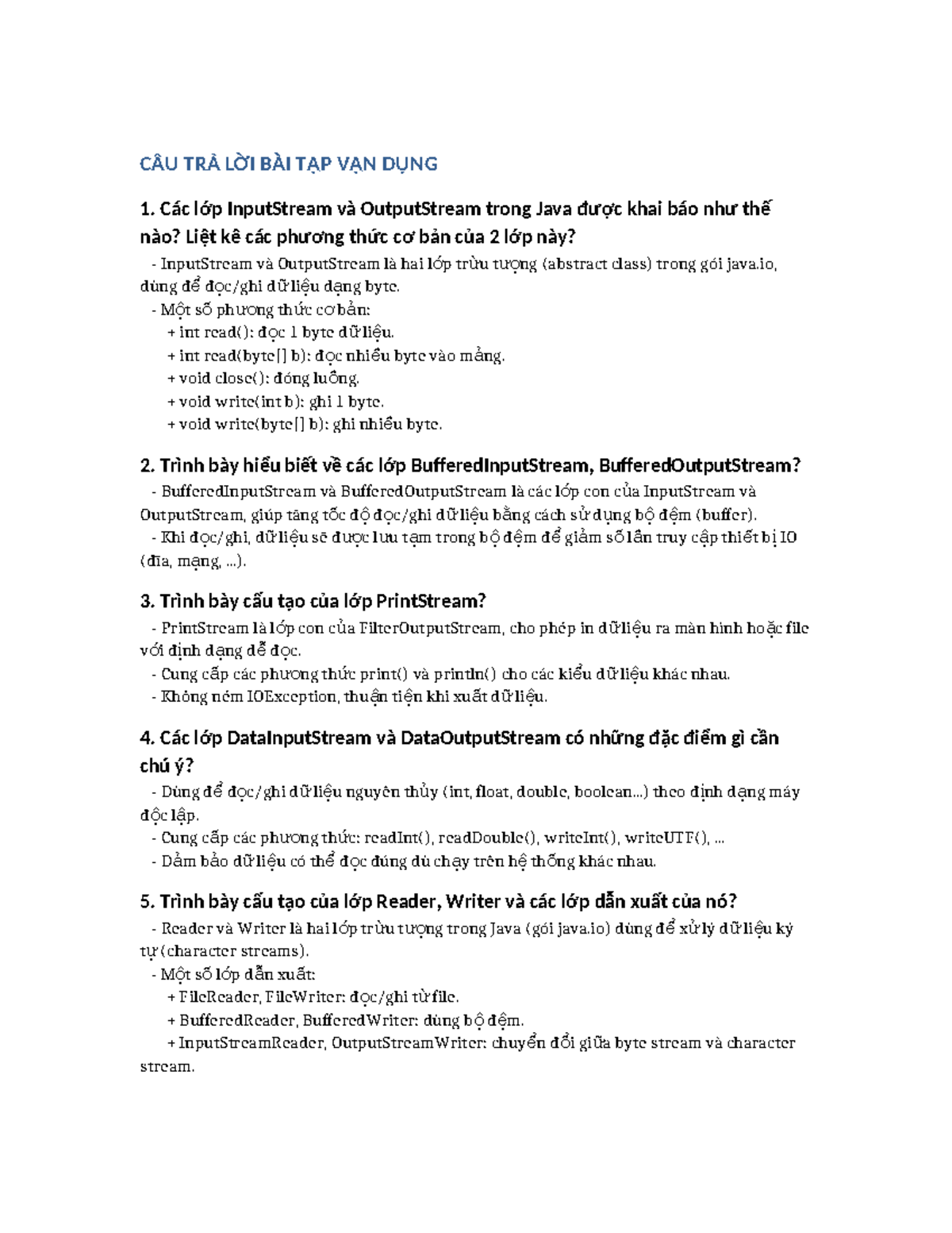 Câu Trả Lời Bài Tập Vận Dụng IO Java - Các Lớp InputStream và ...