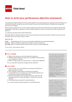 ACCA - per objectives - Ethics and Professionalism - ACCA Performance ...