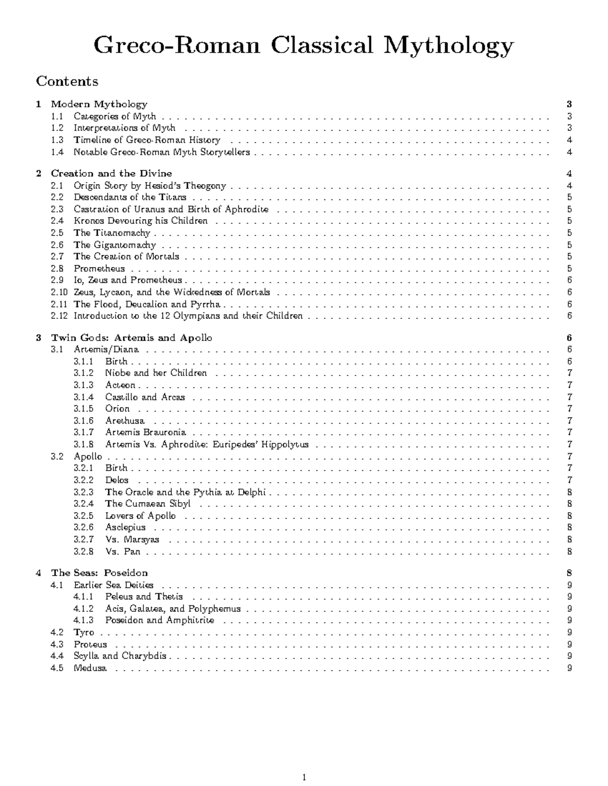 Greco-Roman Classical Mythology Notes: Key Themes and Stories - Studocu