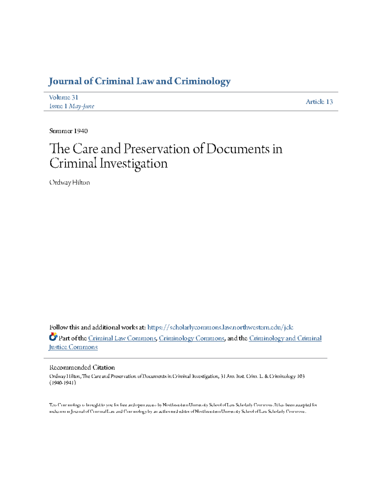Preserving Documentary Evidence in Criminal Investigations: Best ...