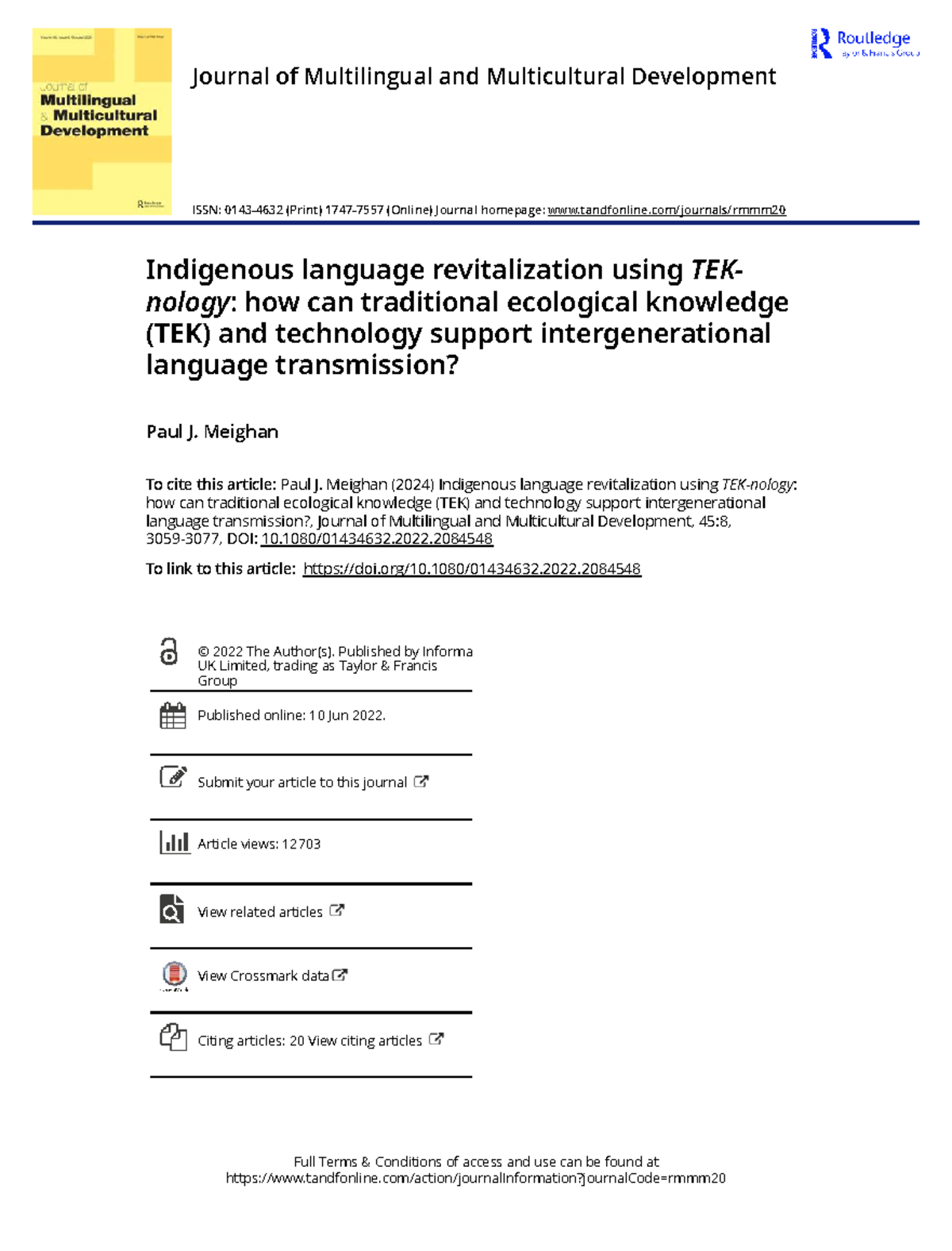 Indigenous Language Revitalization Using TEK-nology: Supporting - Studocu