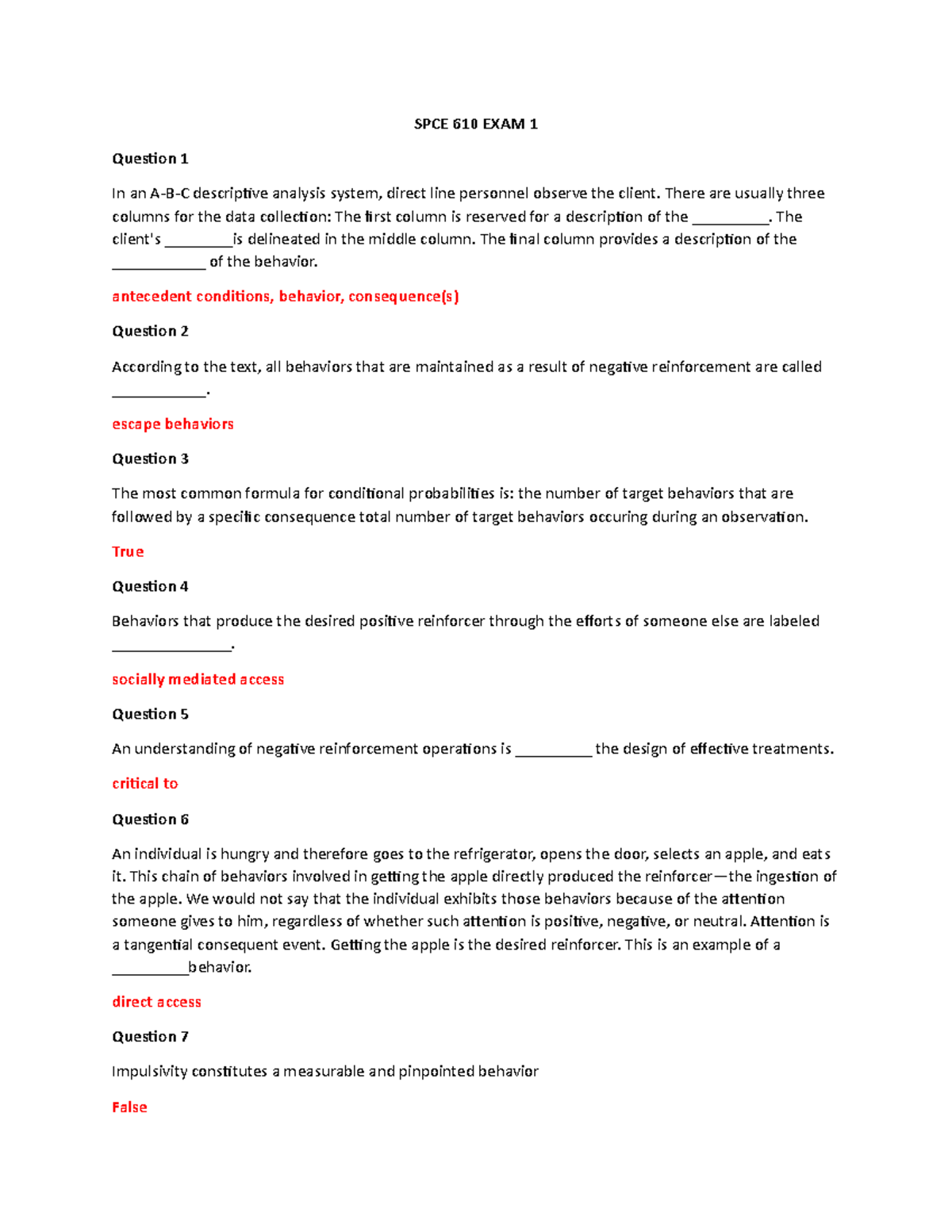 SPCE 610 Exam 1 - Comprehensive Review of Key Concepts and Questions ...