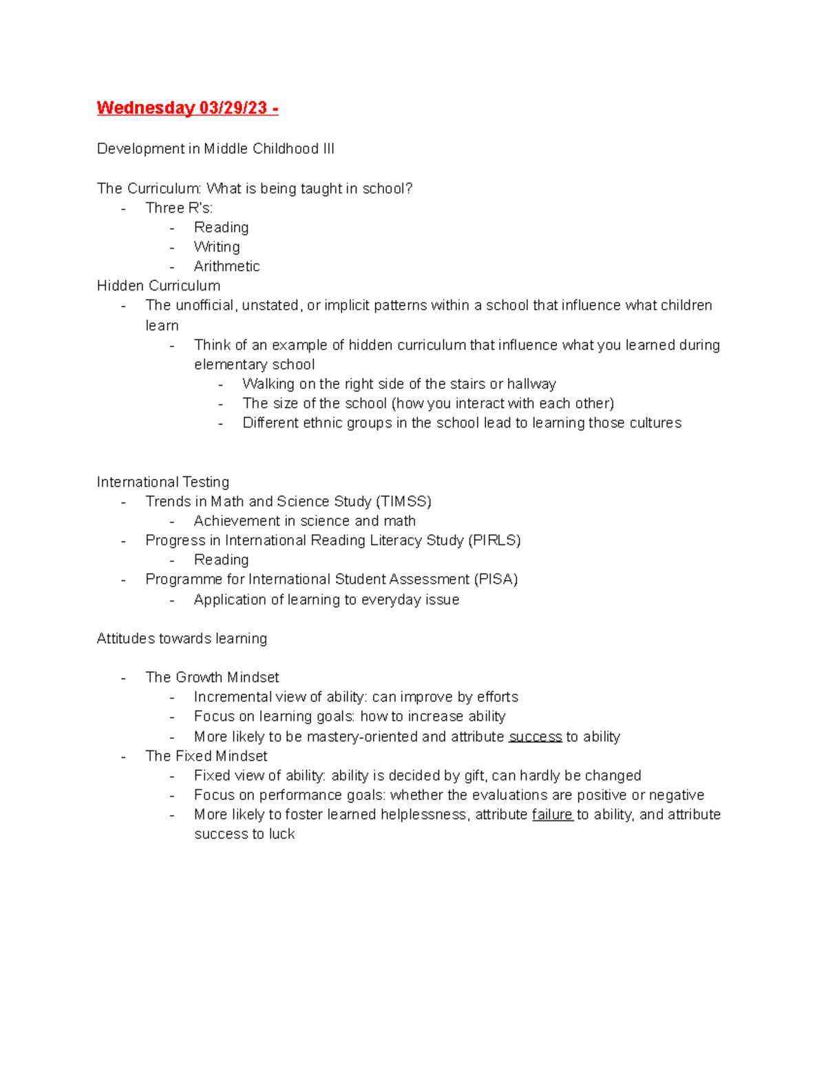 Week 10 - Middle Childhood Development Insights and Learning Factors ...