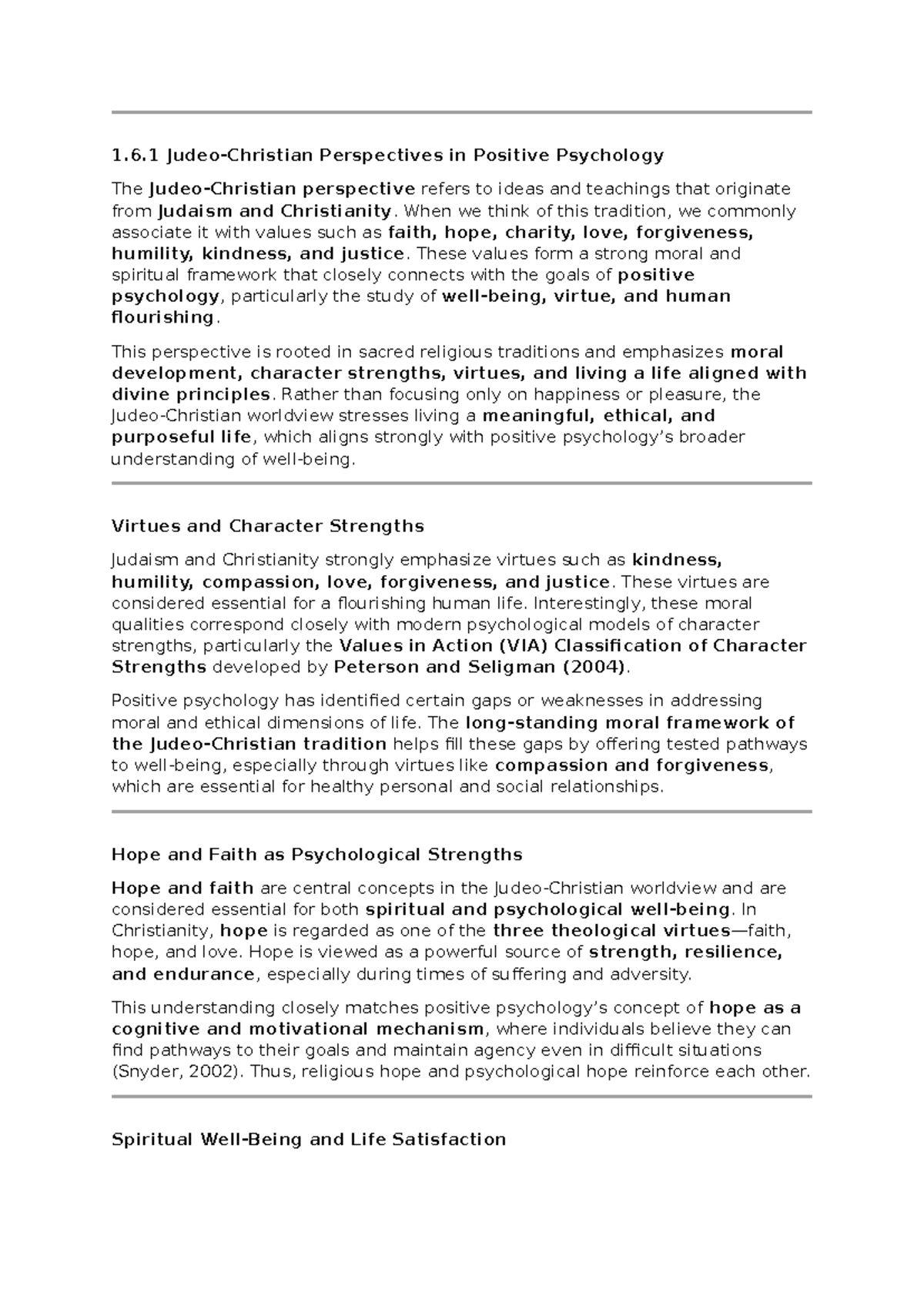 PP Notes UNIT 1 - Sem 4: Perspectives in Positive Psychology - Studocu