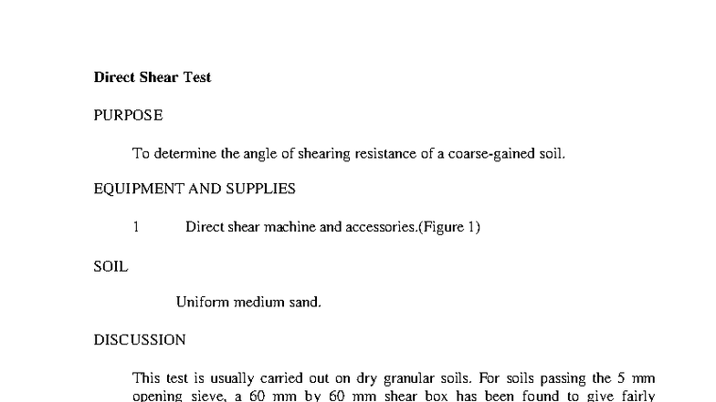 Direct Shear Test Lab Sheet - 2312321 - Studocu