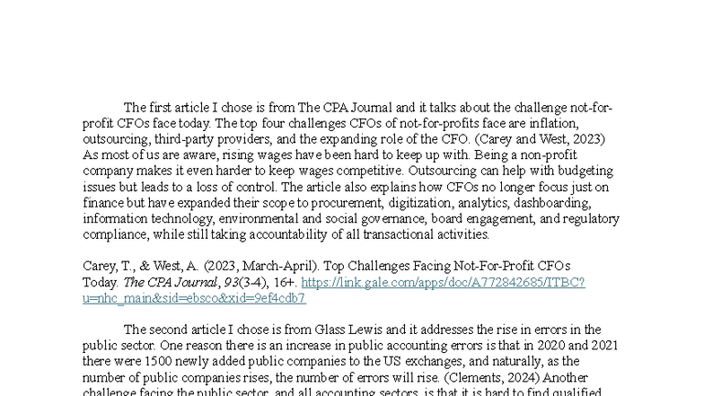 Acc 405 Module 1 Discussion: Key Challenges for CFOs and Accountants ...