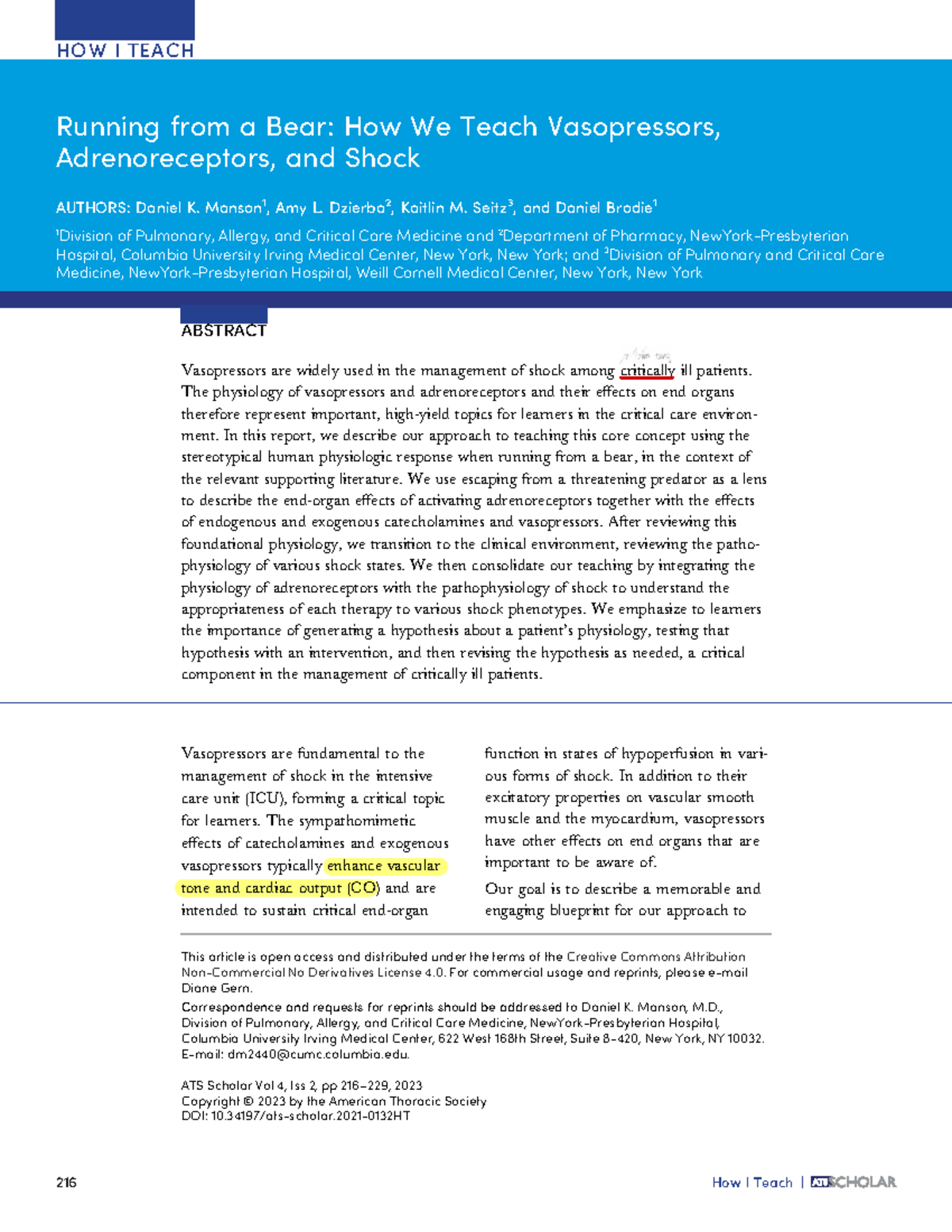 Hemodynamic-in-shock - Running from a Bear: How We Teach Vasopressors ...