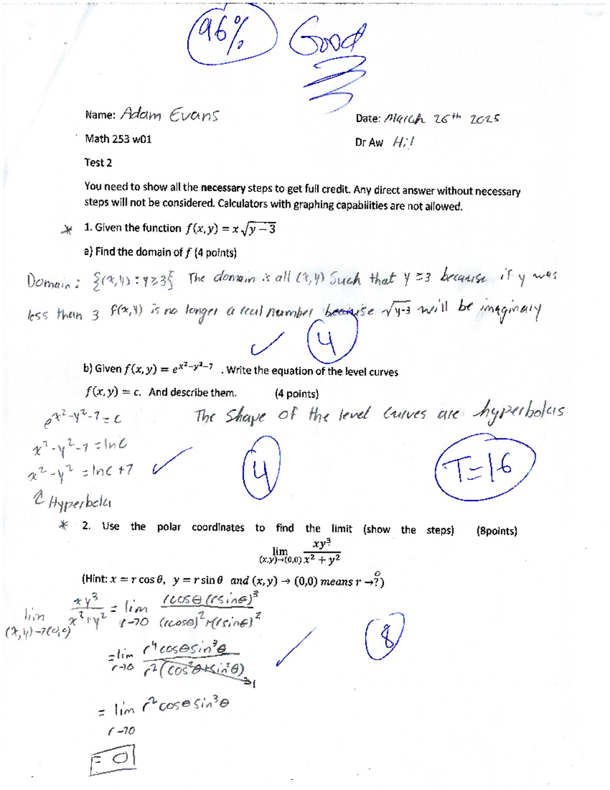 Test 2 - Math 253 w01 Calculus 3 Exam Notes - Studocu