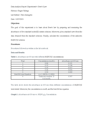 CHEM 1111- Lab 5 Determining the Enthalpy of a Chemical Reaction LAB Report - Lab 5: Determining ...