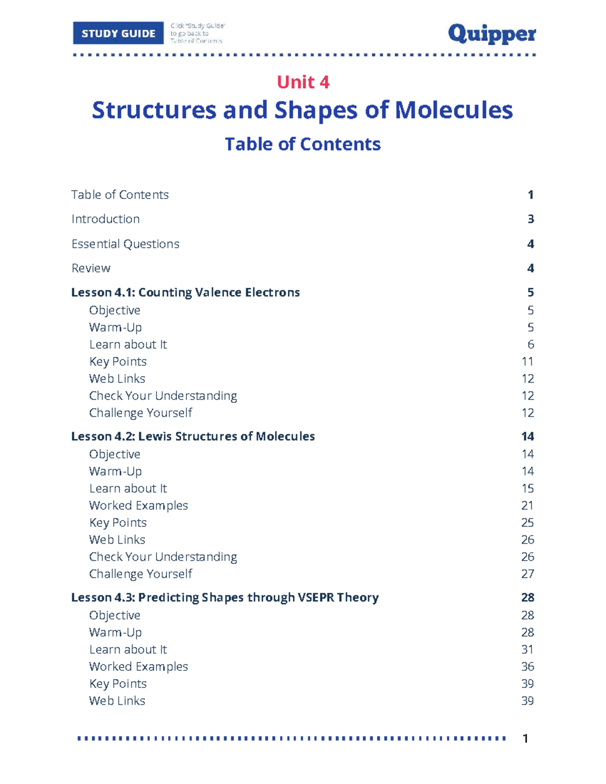 04. PS SHS Unit 4: Structures and Shapes of Molecules Study Guide - Studocu