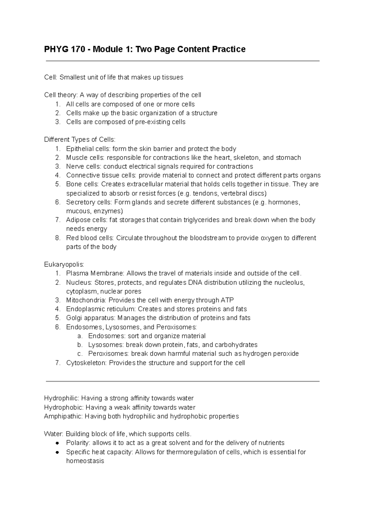 PHYG 170 - Module 1 Two Page Content Practice - PHYG 170 - Module 1 ...
