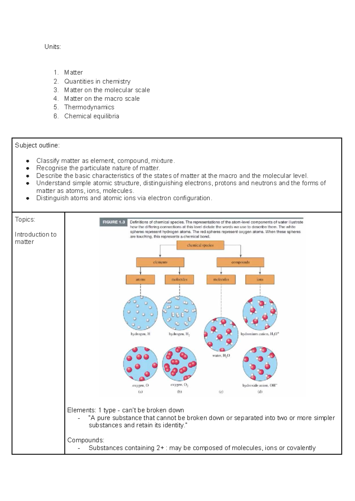 CHEM0104 - Week 1: Understanding Matter and Atomic Structure - Studocu