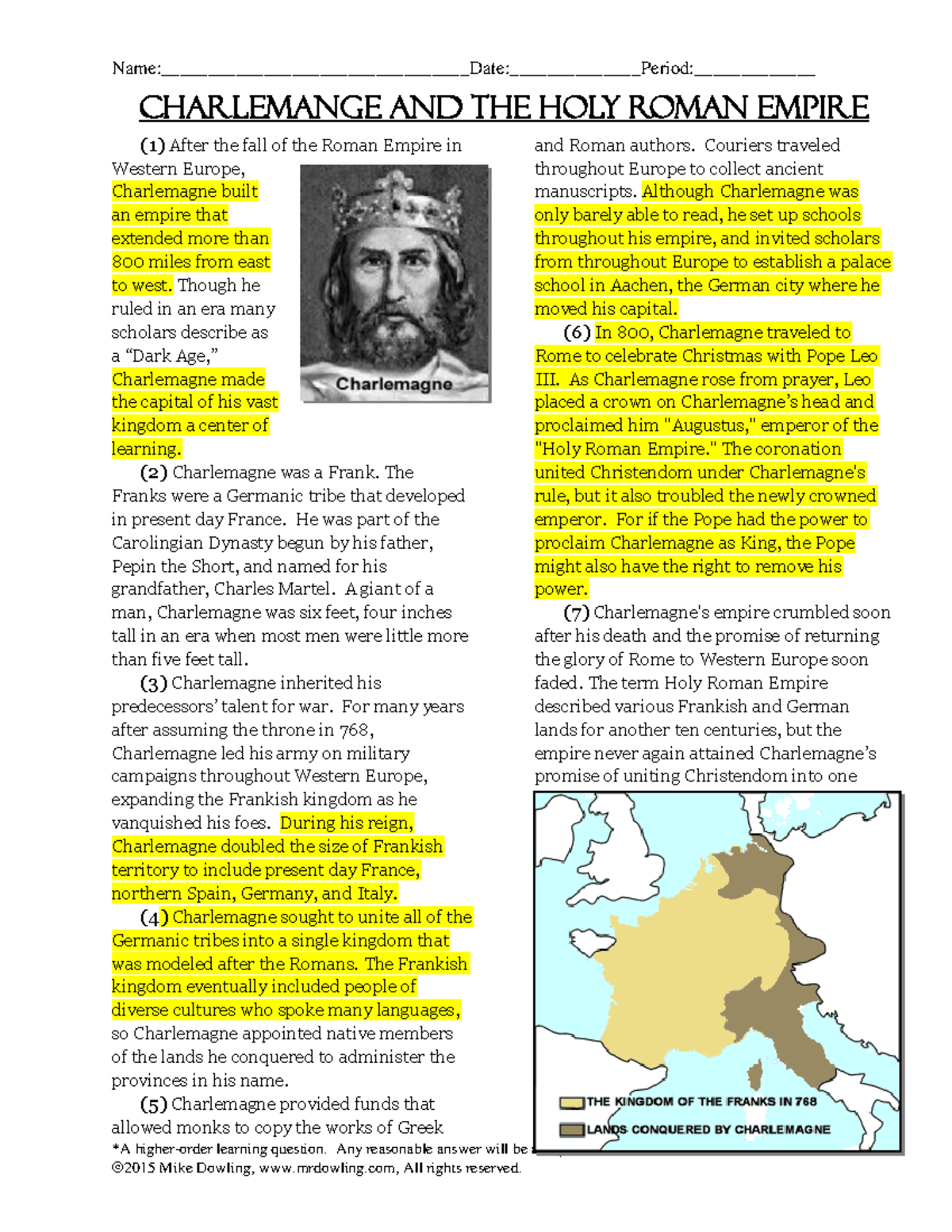 Charlemagne and the Holy Roman Empire - WCQ Notes - Studocu