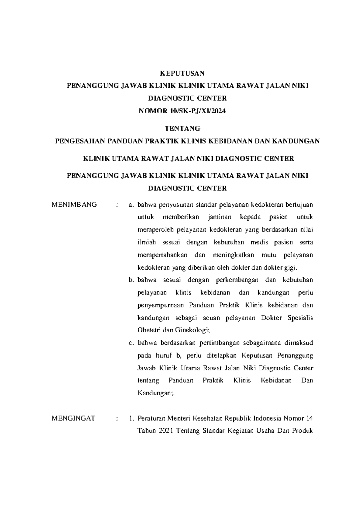 SK PPK OBGYN: Panduan Praktik Klinis Kebidanan & Kandungan - Studocu