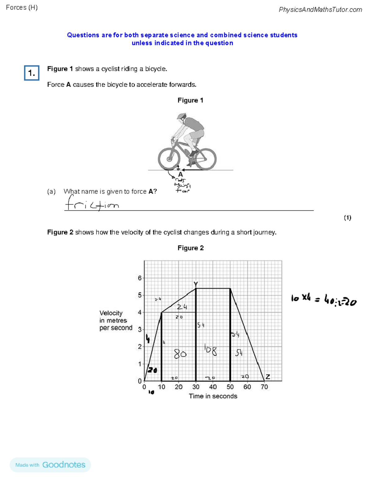 Forces (H) Physics Paper: Comprehensive Question Set - Studocu