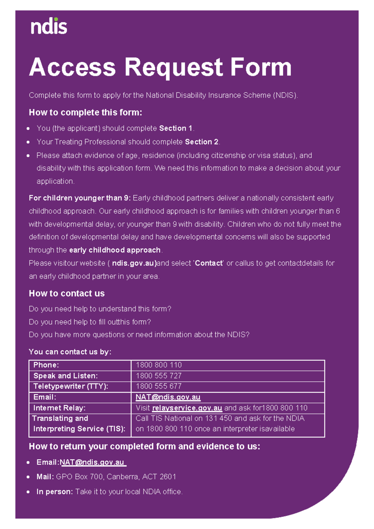 NDIS Access Request Form: Application Process & Requirements Guide ...