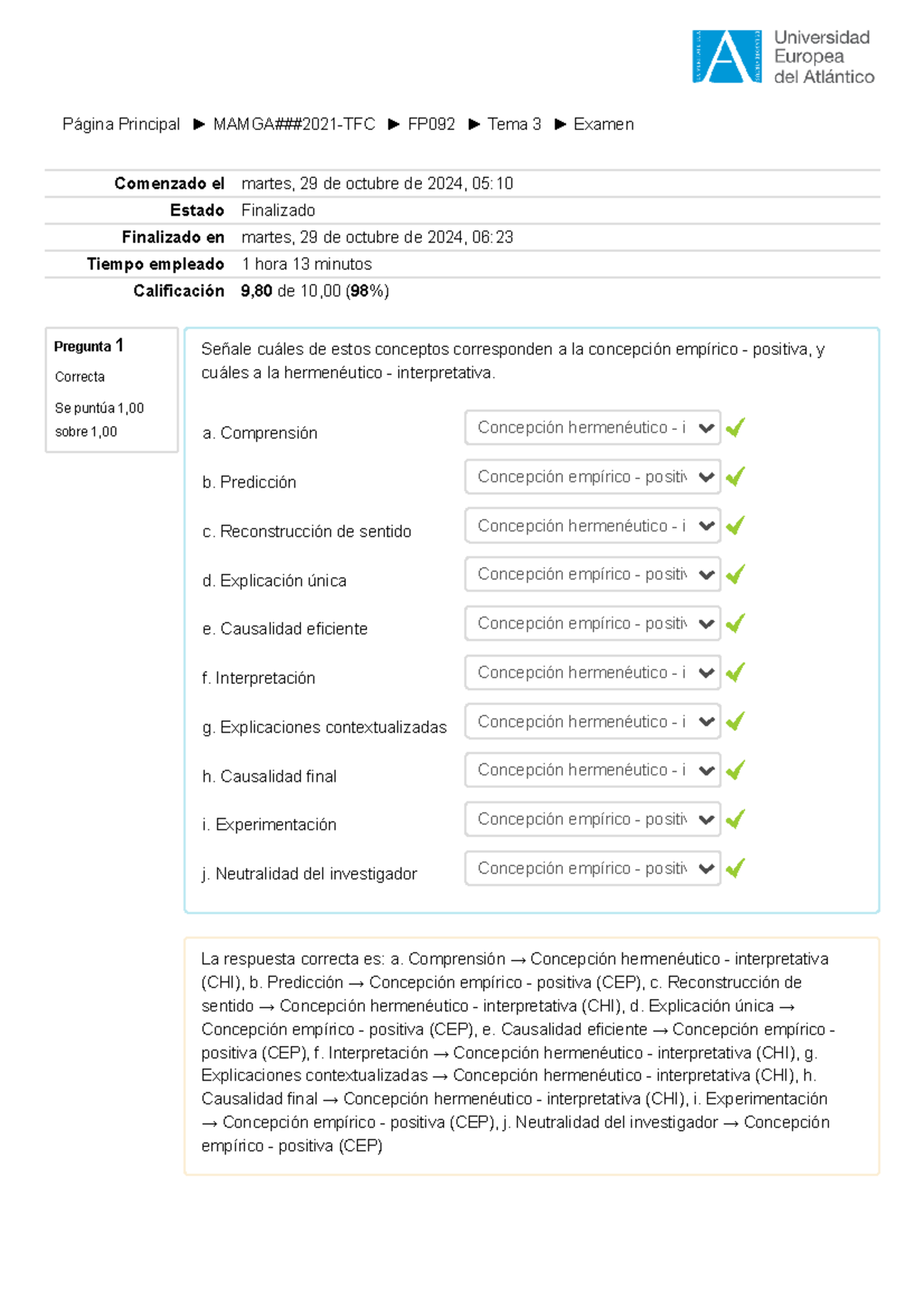 Examen Final FP092: Concepciones y Metodología de Investigación - Studocu