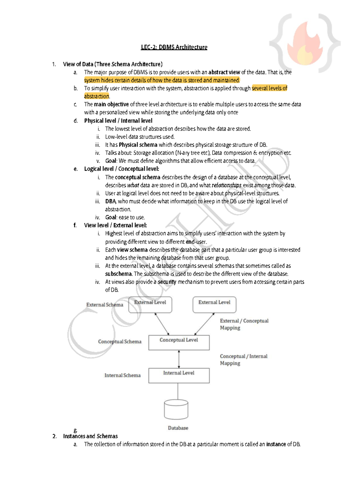 Lec2Notes - Database Management system lecture notes - LEC-2: DBMS ...