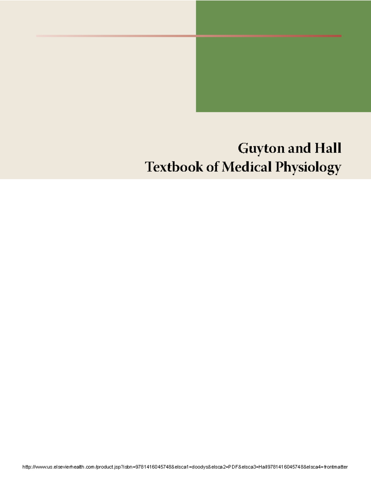 Guyton and Hall Medical Physiology Textbook Overview and Chapters - Studocu