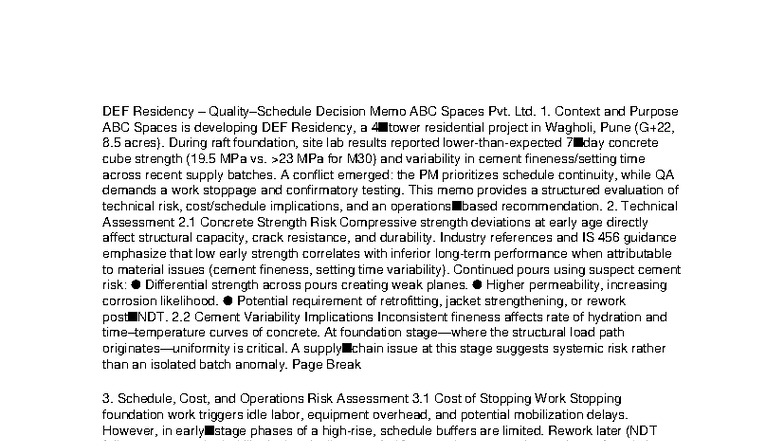 DEF Residency Decision Memo: Technical Risk Assessment ...