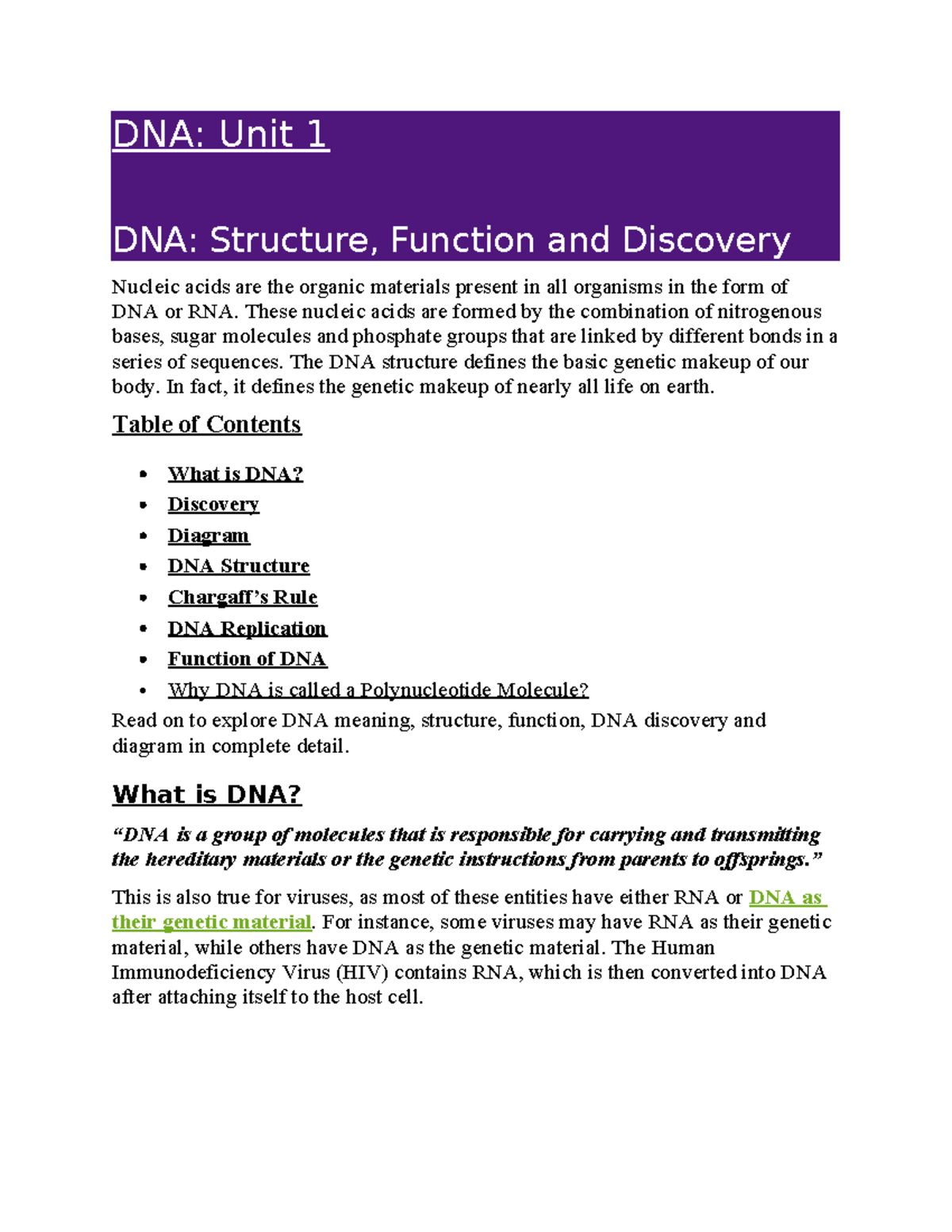 Dna Definition Function Structure And Discovery Biology For Kids: DNA