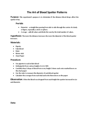 Blood Spatter Web Quest - © The Trendy Science Teacher Blood Spatter ...