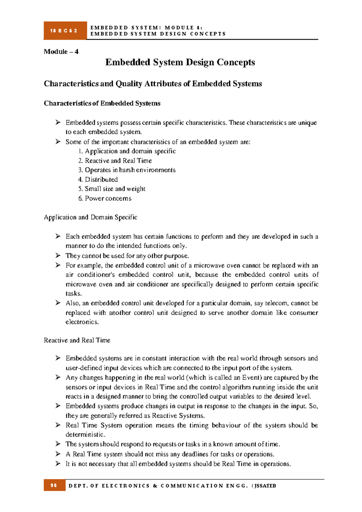 18EC62 Embedded Module 4: Design Concepts of Embedded Systems - Studocu