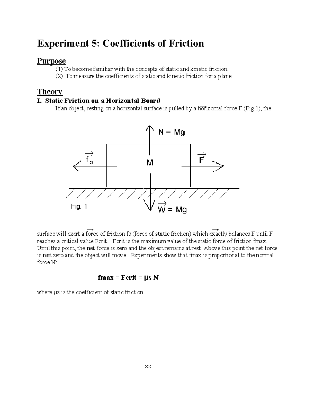 Experiment 5: Coefficients of Friction Analysis and Calculations - Studocu