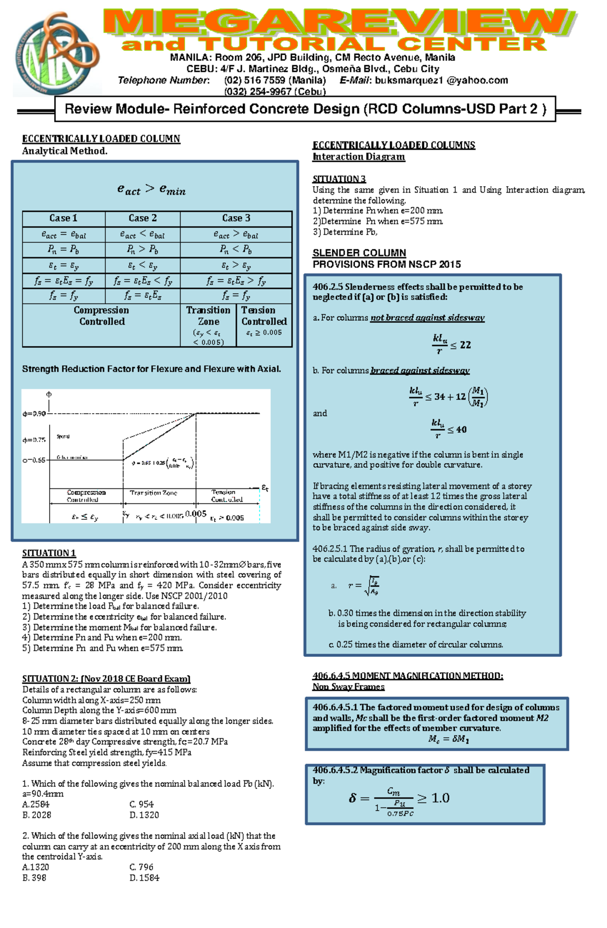 Module 44 part 2 USD column - MANILA: Room 206, JPD Building, CM Recto ...