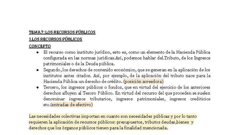 TEMA 7: LOS RECURSOS PÚBLICOS - Apuntes Financieros - Studocu