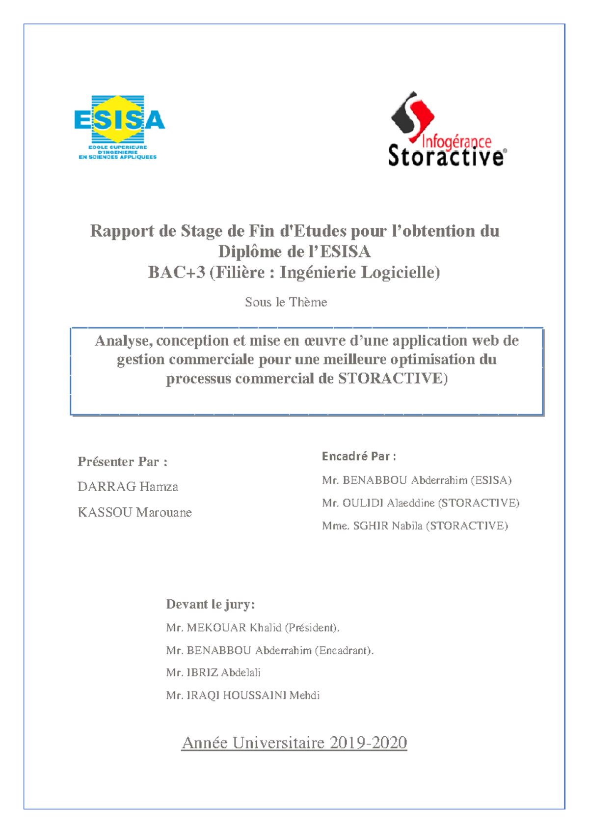 Rapport Pfe - Analyse, conception et mise en œuvre d’une application ...