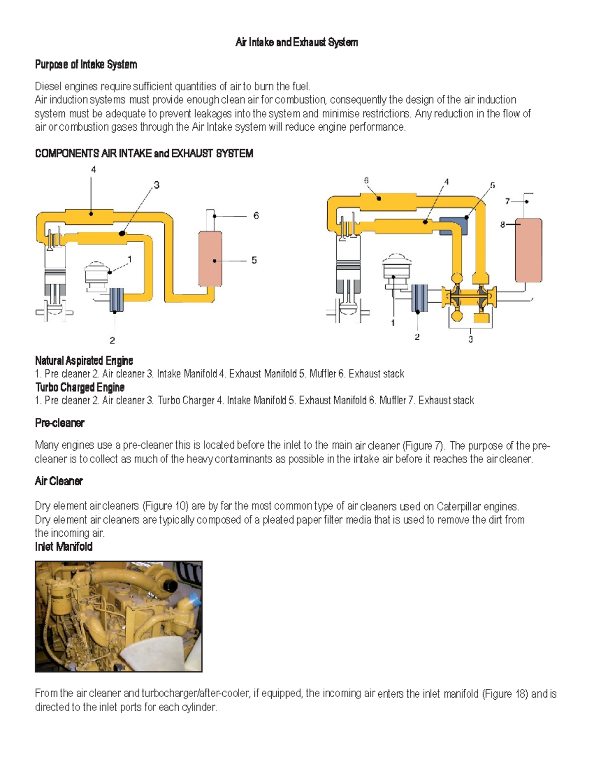 Air Intake and Exhaust Systems: Components and Functions Overview - Studocu