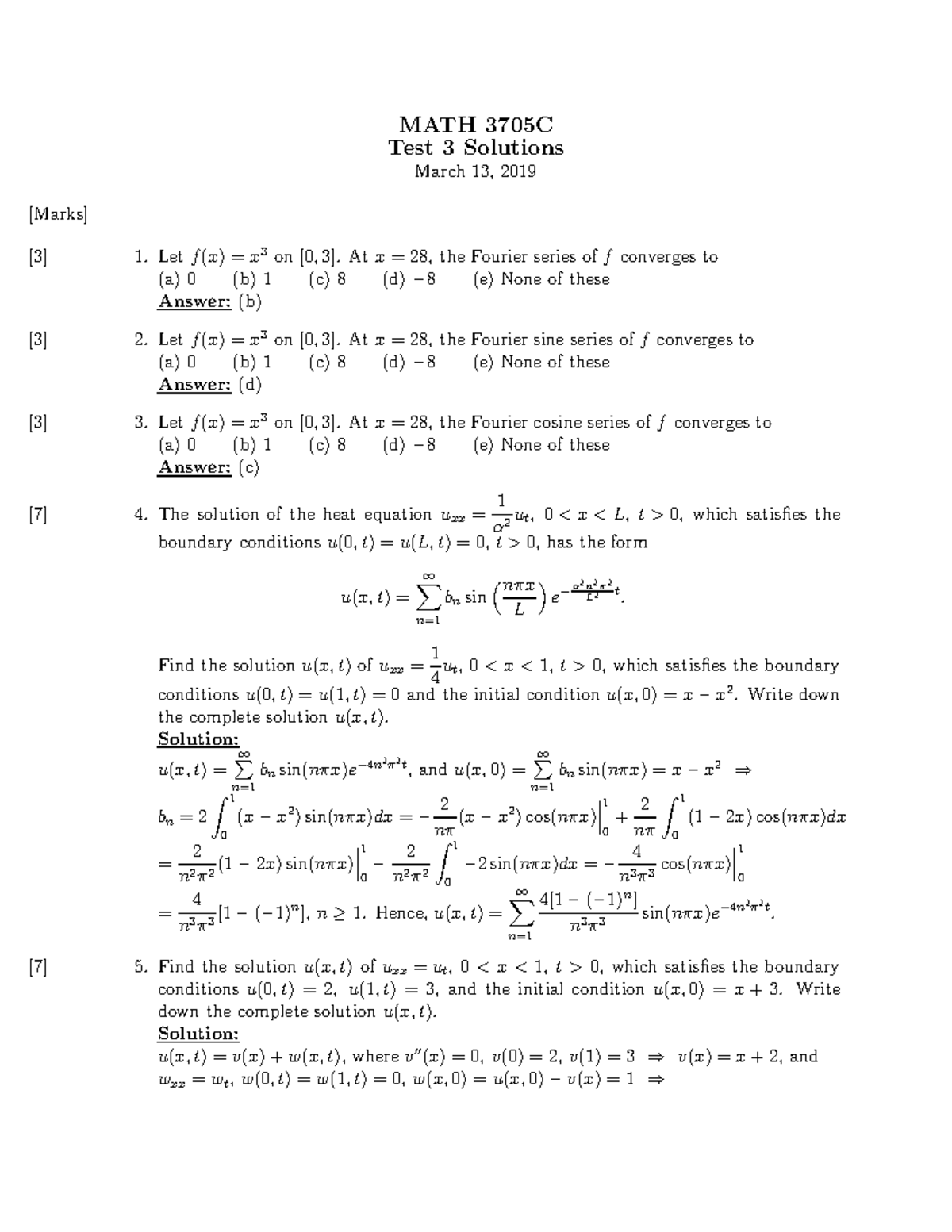 MATH3705CTest 3Solutions - MATH 3705C Test 3 Solutions March 13, 2019 ...