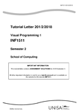 INF1511 - Unisa - Visual Programming 1 - Studocu