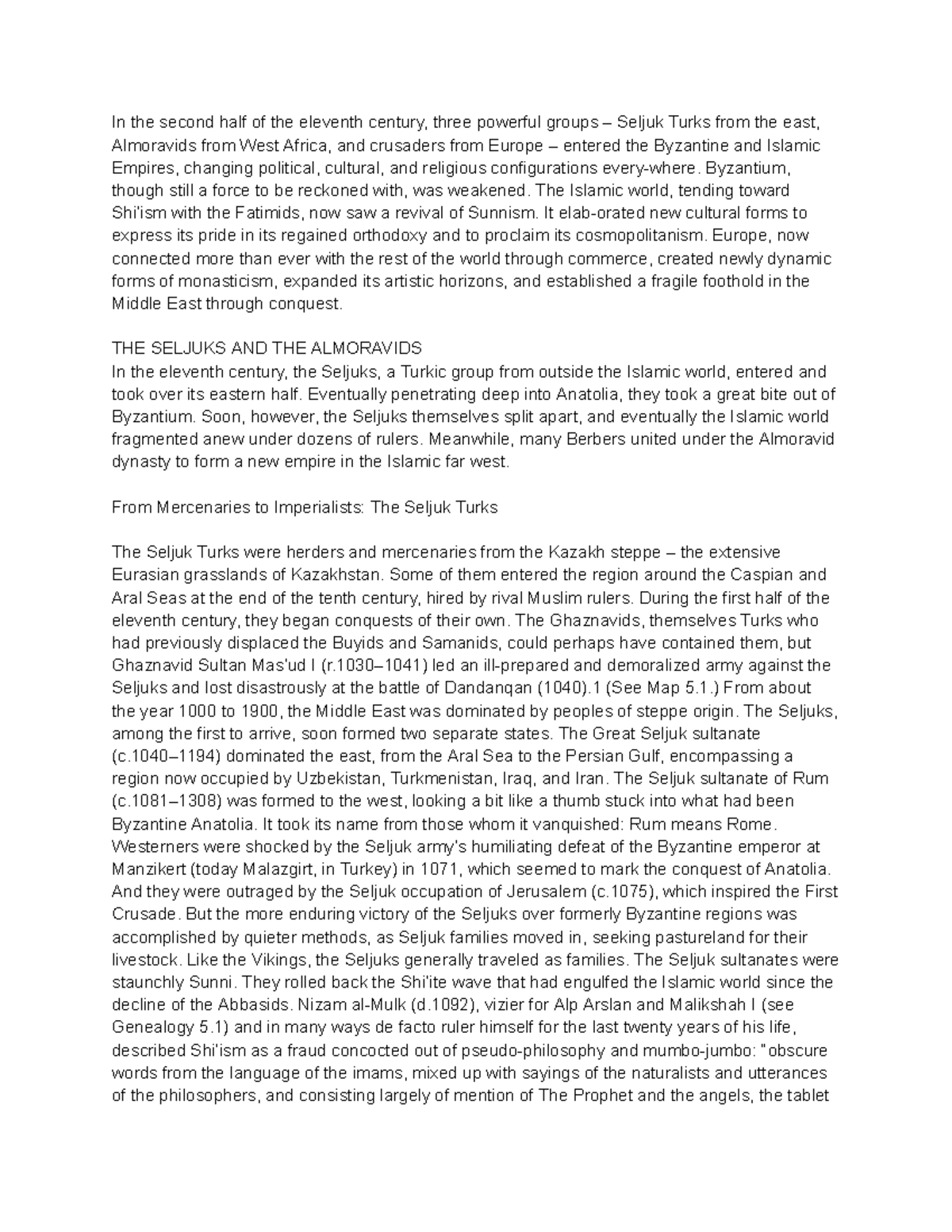 The First Crusade (HIST 201): Historical Context and Its Impact on the ...