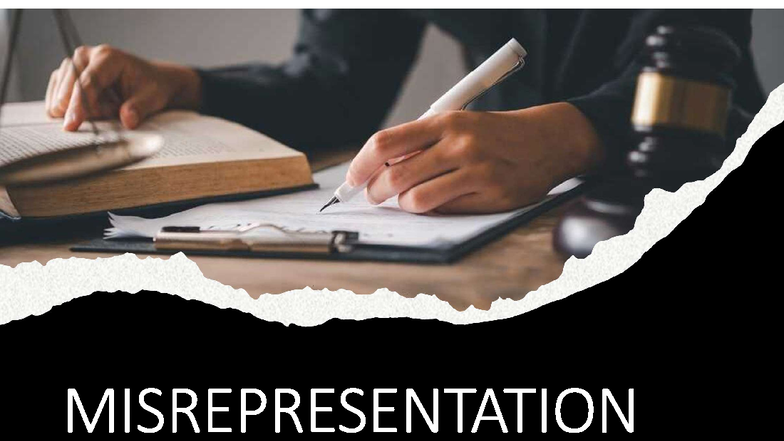 MISREPRESENTATION IN CONTRACT LAW: WEEK 4 NOTES (LAW 101) - Studocu