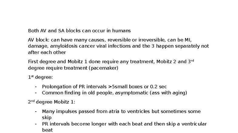 ECG Basics: Understanding AV and SA Blocks in Disease Diagnosis - Studocu